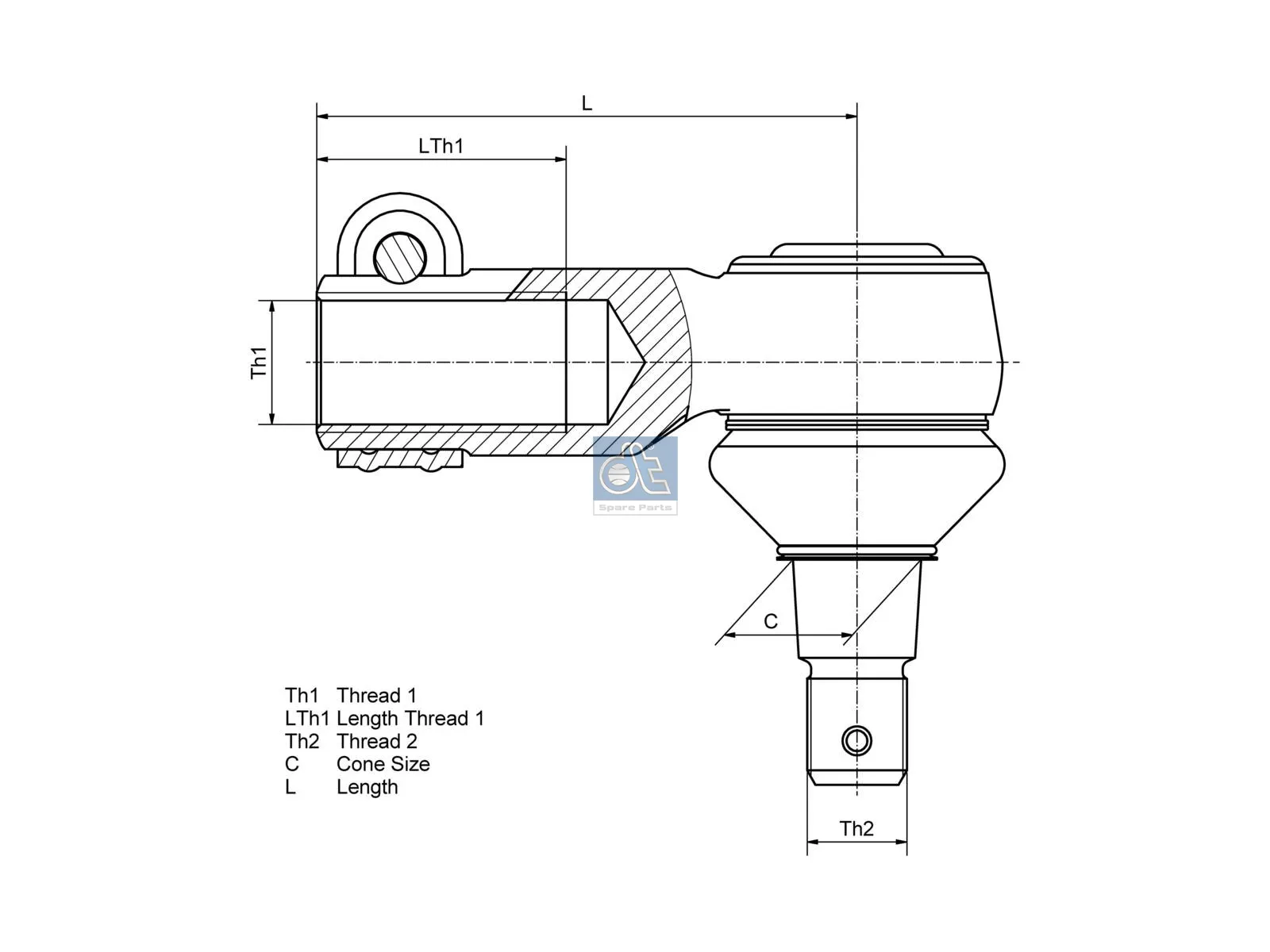 DIESEL TECHNIC | 6.47097 Ball joint, right hand thread